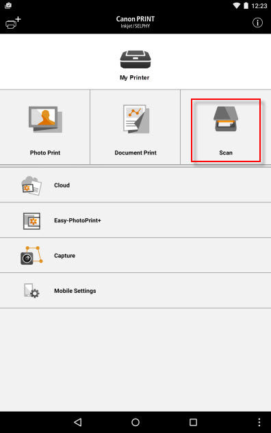 Scanning with Canon PRINT Inkjet/SELPHY (Android)