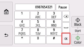 Sending Faxes by Entering a Fax / Telephone Number on the Touch Screen ...