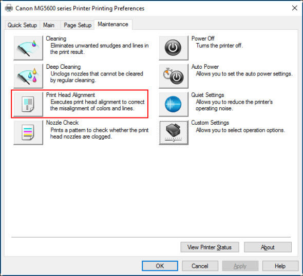 Align the Print Head Manually from a Windows PC - MG5620