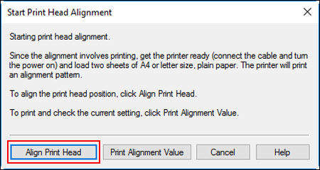 Align the Print Head Manually from a Windows PC - MG5620