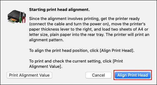Align the Print Head From a Mac - PIXMA iP100 Printer