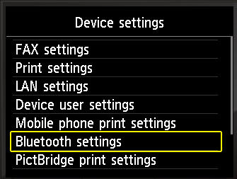 Access and Navigate the Bluetooth Settings Screen - PIXMA MX922