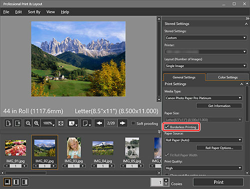 Professional Print & Layout - Printing Borderless Photos (Windows)