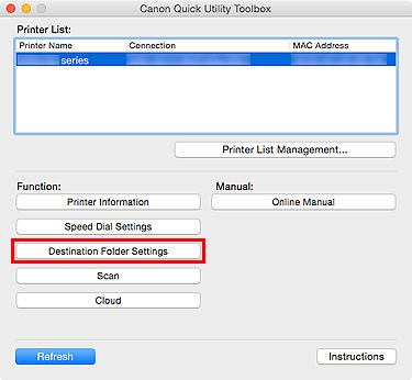 Set Up Scan Folders From Quick Toolbox for Mac - MAXIFY