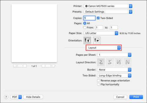 Print on Both Sides of the Paper - Mac - PIXMA MG7520
