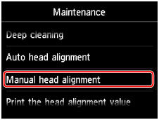 Aligning the Print Head Manually from the Operation Panel - MB2320 / MB5320