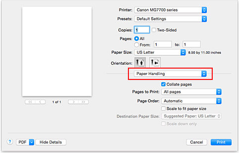 Scale Print Content to Fit Paper Using a Mac - PIXMA MG5720, MG6820,