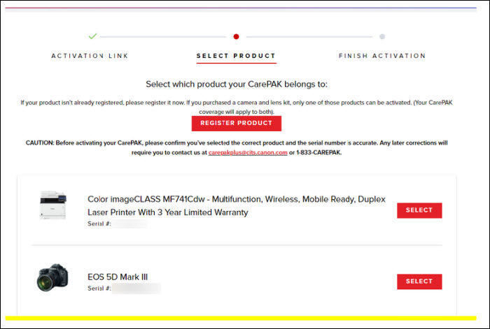 Activate an eCarePAK
