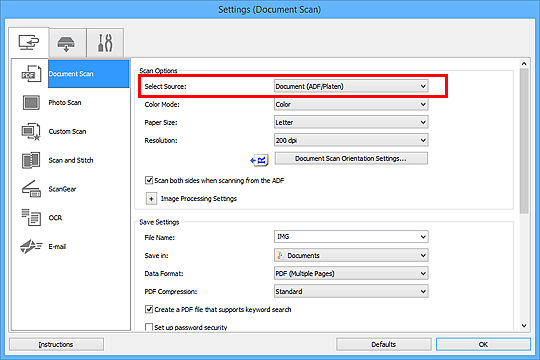 IJ Scan Utility (Windows) - Scanning Both Sides of Each Document at One Time (MB5120 / MB5420)