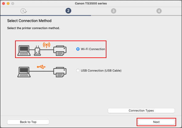 PIXMA TS3500 Series Wireless Setup Using a USB Cable - macOS