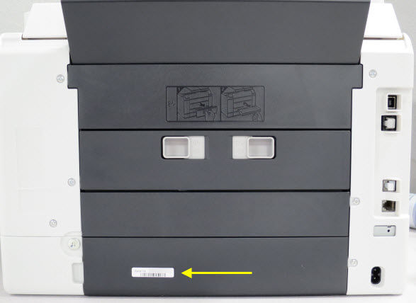 Serial Number Location - GX6020 / GX7020