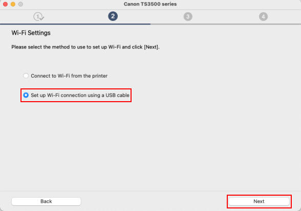 PIXMA TS3500 Series Wireless Setup Using a USB Cable - macOS