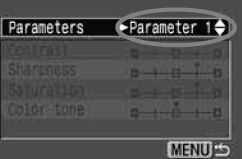 How to select processing parameters on the EOS 20D.