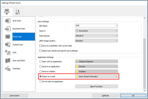Sending Scanned Images via E-mail (Windows) - TR7020