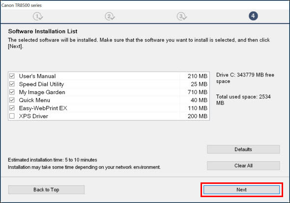 PIXMA TR8520 Wired Network Setup - Windows