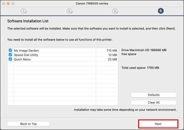 PIXMA TR8520 Wired Network Setup - Mac