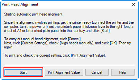 Automatic Print Head Alignment From a Windows Computer - PIXMA TR150