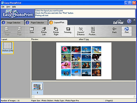 Printing Stickers in Easy-PhotoPrint