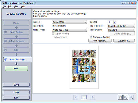 Printing Stickers in Easy-PhotoPrint EX (Windows)