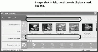 Procedure for using PhotoStitch for Windows PowerShot A60