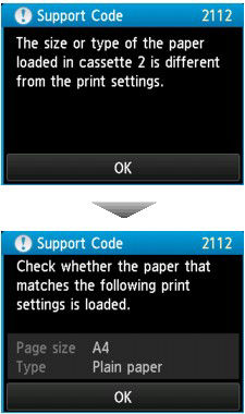 Support Code 2112 Appears on the Display - MB2720