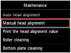 Aligning the Print Head Manually from the Operation Panel - MG7520 / MG7720