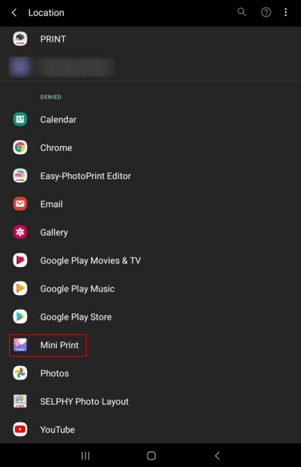 Important Information Regarding the Mini Print App (Android)