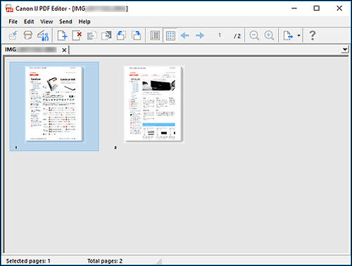IJ Scan Utility (Windows) - PDF Edit Screen - TS6320