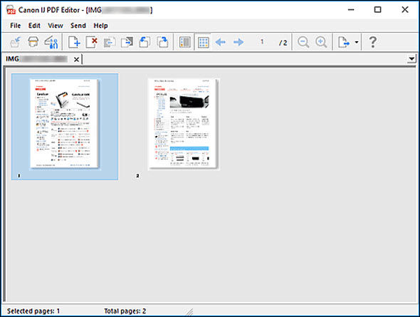 IJ Scan Utility (Windows) - PDF Edit Screen - G620