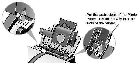 Attach the photo paper tray correctly