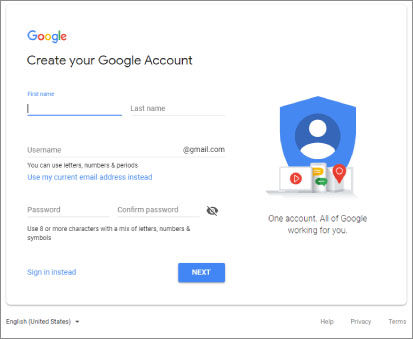 Getting Google Account - TS702