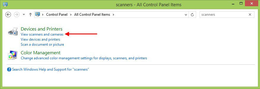 How to Access the Scanners and Cameras Window