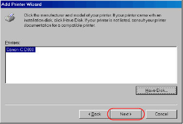 Installing the Printer Driver (Parallel) Win 98/Me-IC D Series