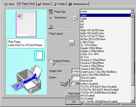 Select the paper size correctly from the driver (Windows)