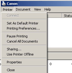 Remove checkmark from Pause printing (Windows)