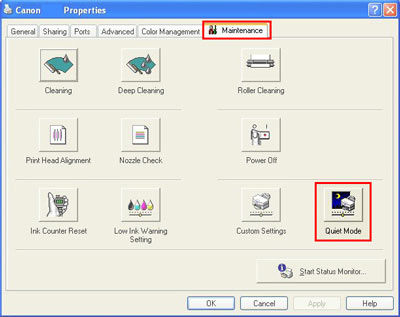 Set Quiet Mode (Windows)