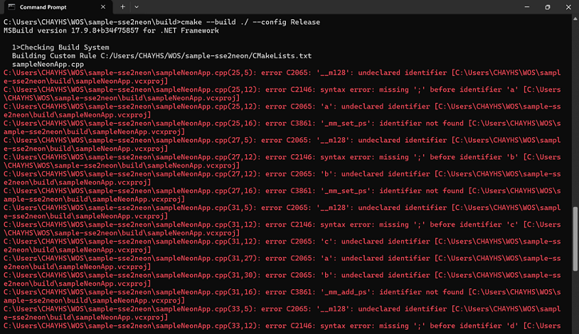 Application porting to Windows on Snapdragon, using the sse2neon header file (Part 2 of 2)