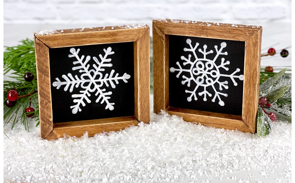 Reverse Canvas Snowflake Art