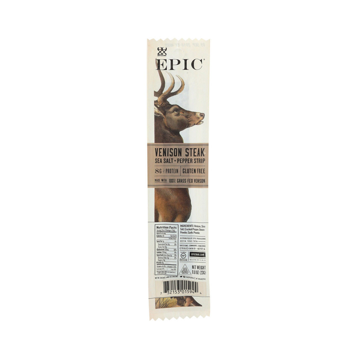 Buy Epic Venison Strip - Sea Salt & Pepper with Beef, 0.8 oz from ...