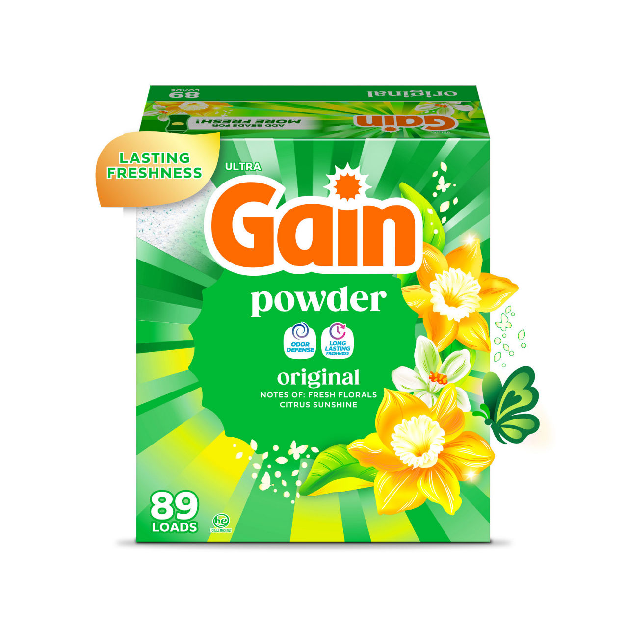 Buy Gain Powder Laundry Detergent, Original Scent, 89 Loads, 82 oz from ...