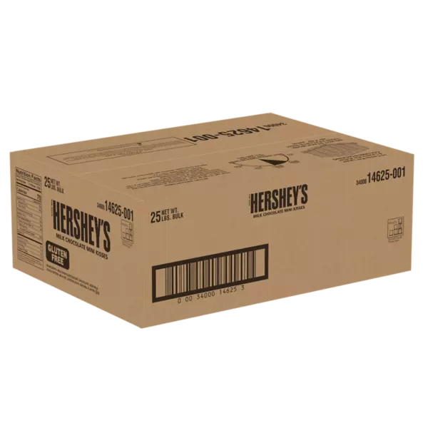 HERSHEY'S MINI KISSES Milk Chocolate Chips, 25 lb box
