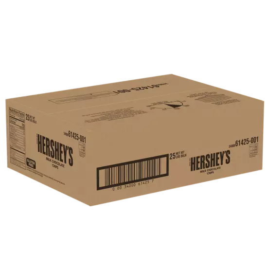 HERSHEY'S Milk Chocolate Baking Chips, 25 lb box