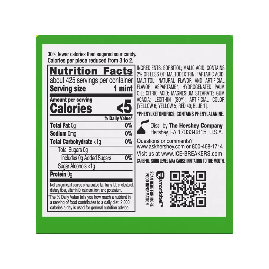 ICE BREAKERS Sours Sour Fruits Sugar Free Mints, 1.5 oz puck, 8 count box ICE BREAKERS Sours Sour Fruits Sugar Free Mints, 1.5 oz puck, 8 count box