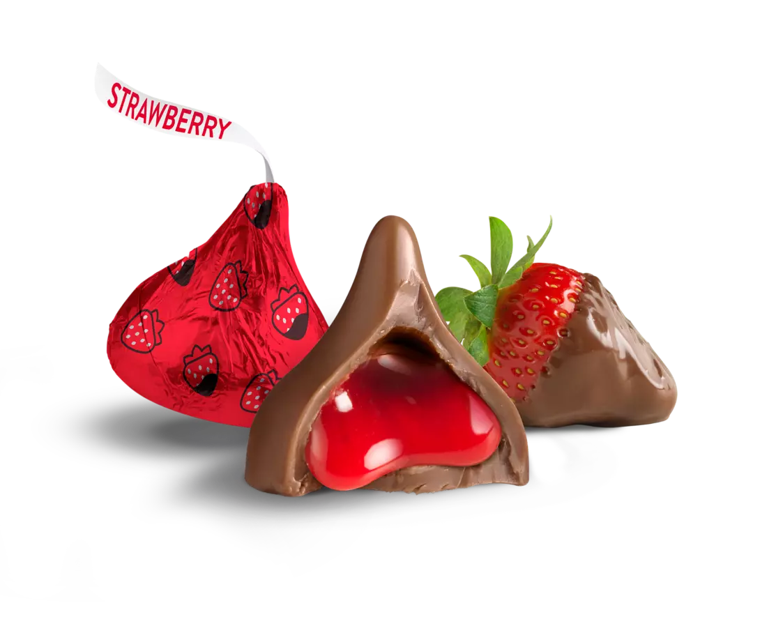 HERSHEY'S KISSES Chocolate Dipped Strawberry Candy, 9 oz bag HERSHEY'S KISSES Chocolate Dipped Strawberry Candy, 9 oz bag