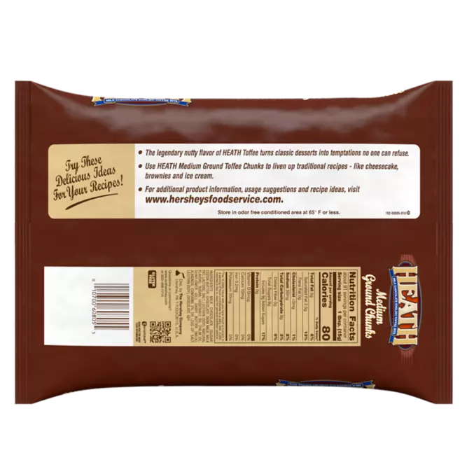 HEATH Milk Chocolate English Toffee Medium Grind Chunks, 12 lb box, 4 bags