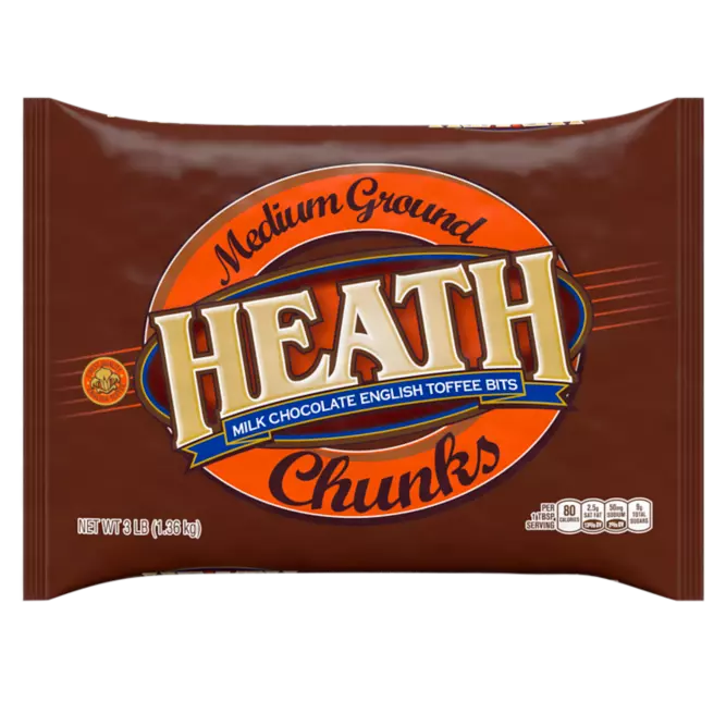 HEATH Milk Chocolate English Toffee Medium Grind Chunks, 12 lb box, 4 bags