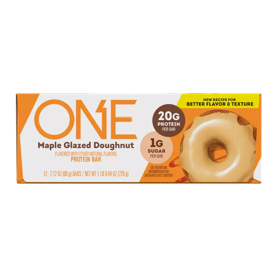 ONE BARS Maple Glazed Doughnut Flavored Protein Bars, 2.12 oz, 12 count box