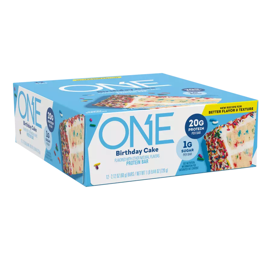 ONE BARS Birthday Cake Flavored Protein Bars, 2.12 oz, 12 count box