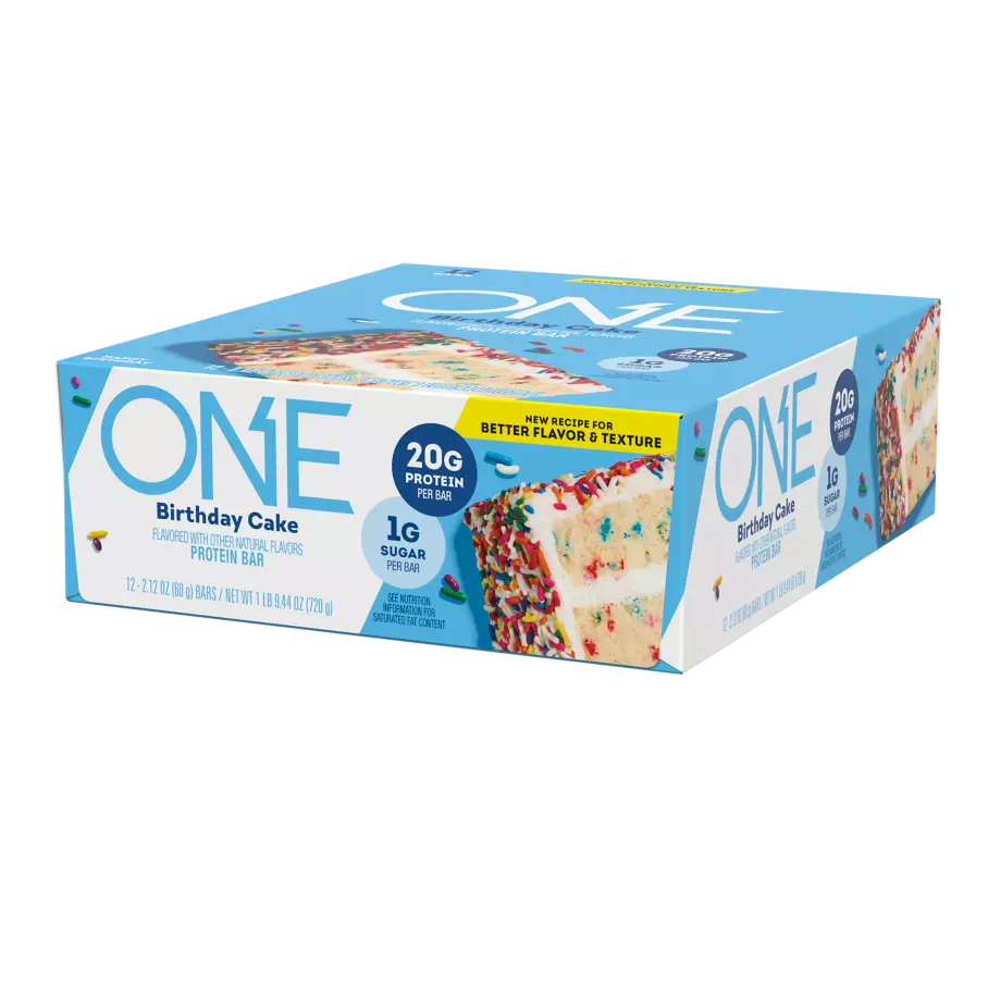 ONE BARS Birthday Cake Flavored Protein Bars, 2.12 oz, 12 count box