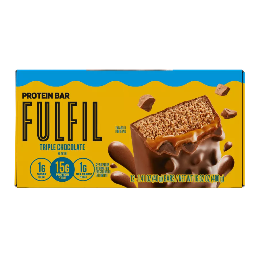 FULFIL Triple Chocolate Flavor Vitamin & Protein Bars, 1.41 oz, 12 ...
